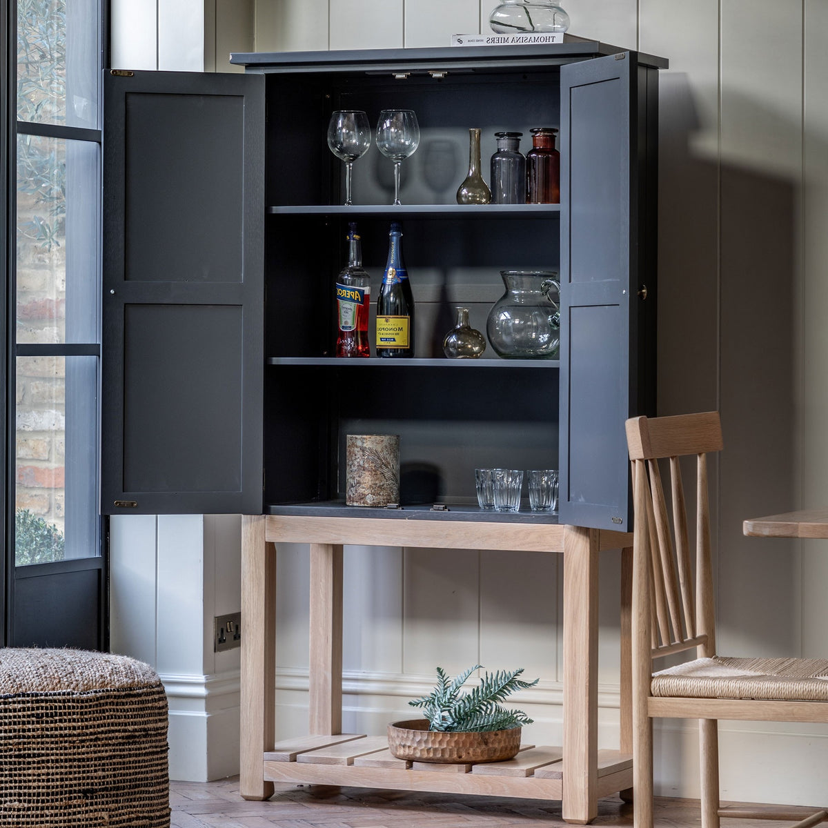 Kirkby 2 Door Cupboard Dark Grey Drinks Cabinet – The Drinks Cabinet Store