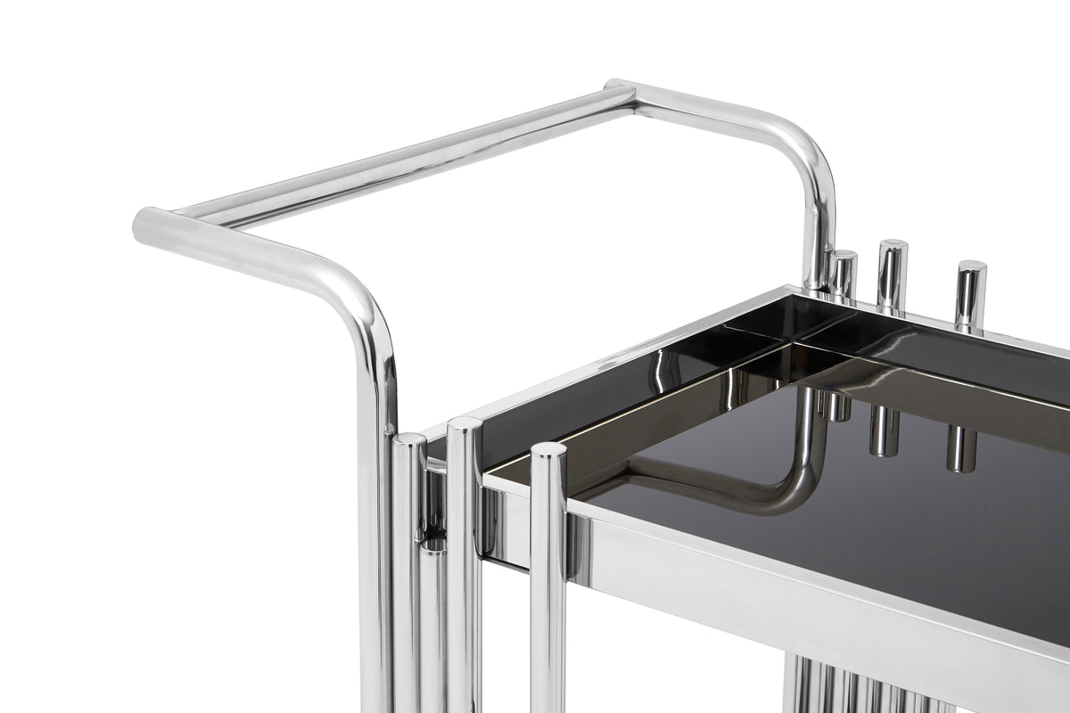 2 Tier Silver Cylindrical Bar Drinks Trolley – The Drinks Cabinet Store
