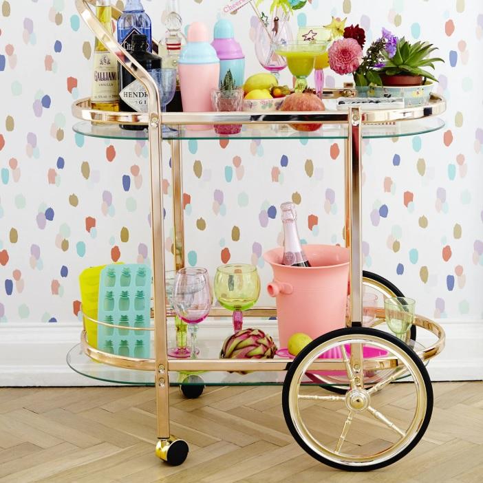 Two Tier Gold Drinks Trolley Cocktail Cart – The Drinks Cabinet Store