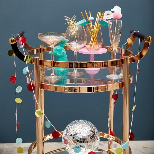 Two-Tier Rose Gold Drinks Trolley Cocktail Cart – The Drinks Cabinet Store